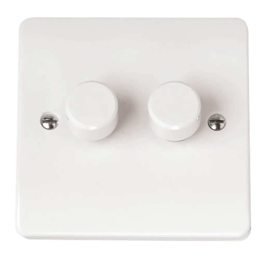 Click CMA162 White 2Gang Dimmer Switch | outsidelights.ie