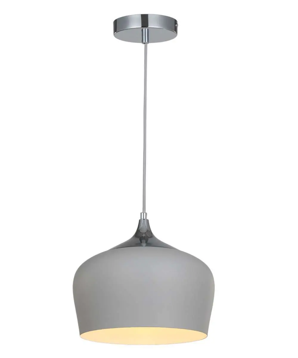 Modena 1 Light Grey Beige Metal Pendant MOD01BE Magnalux | outsidelights.ie