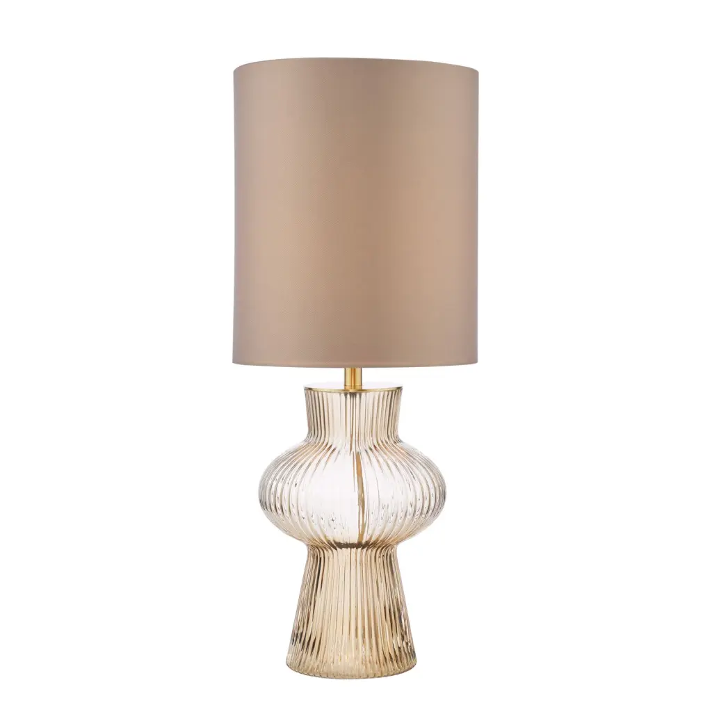Dar Lighting SUE4229 Suelita Brown Glass Table Lamp C/W Shade ...